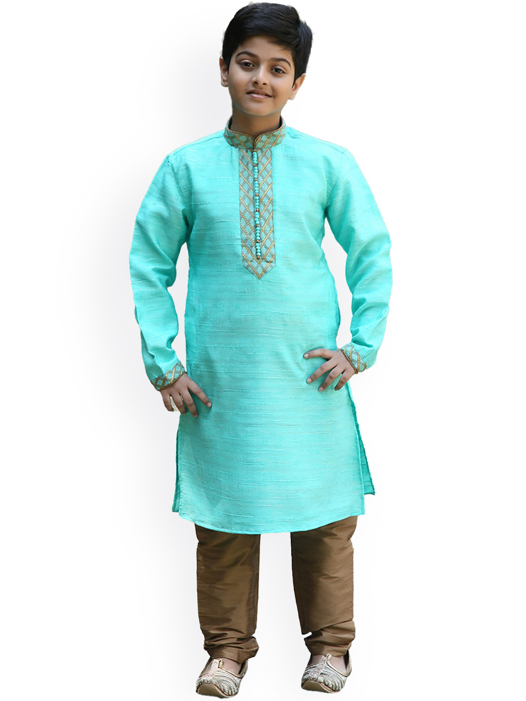 Buy Manyavar Boys Yoke Design Kurta With Pyjamas - Kurta Sets for Boys ...