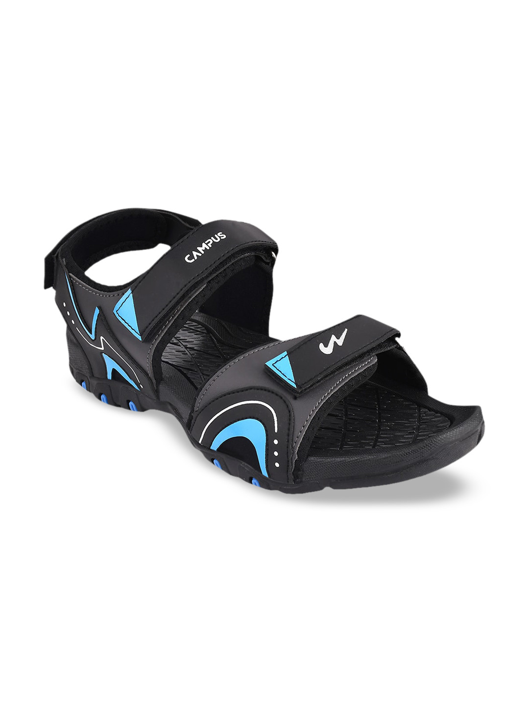Buy Campus Men Black & Blue Printed Sports Sandals - Sandals for Men ...