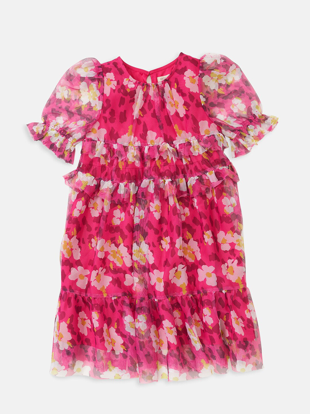 Buy Angel & Rocket Girls Pink Floral A Line Dress - Dresses for Girls ...