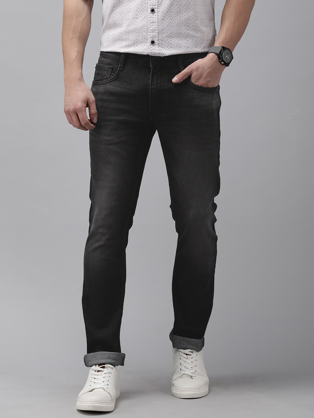Buy Pepe Jeans Men Black Vapour Slim Fit Heavy Fade Stretchable Jeans ...