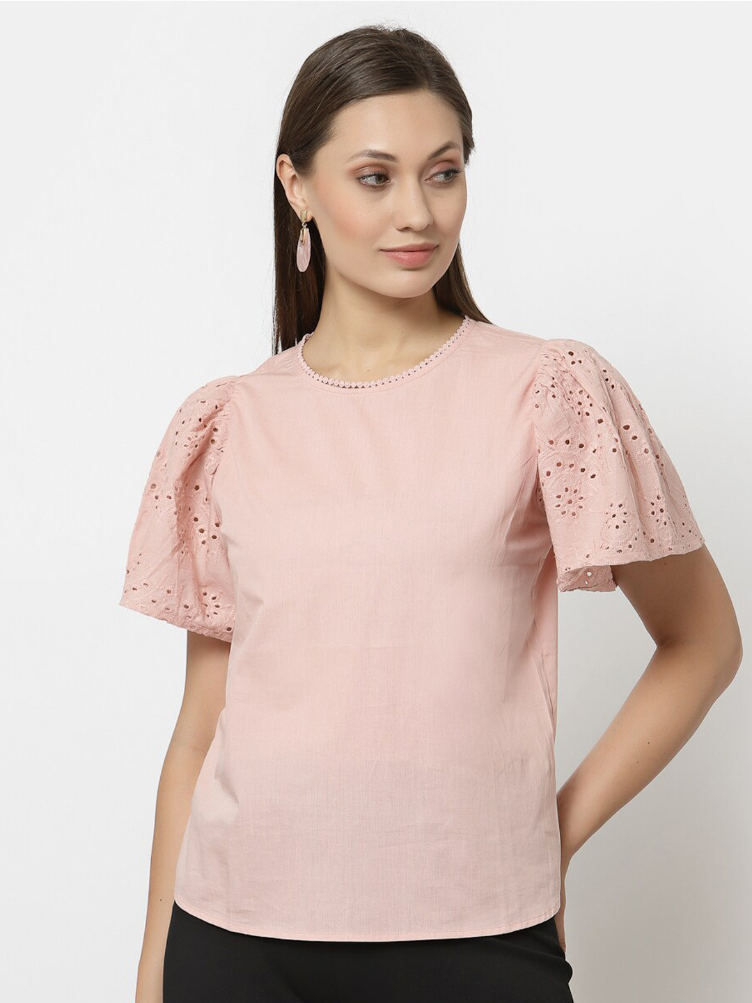 Buy Gipsy Pink Solid Cotton Top - Tops for Women 18205558 | Myntra