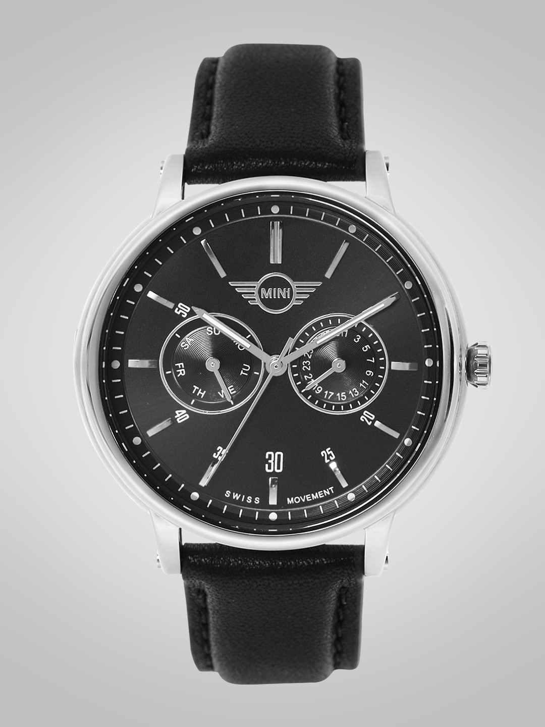 Buy MINI COOPER Men Gunmetal Toned Multifunction Swiss Dial Watch ...