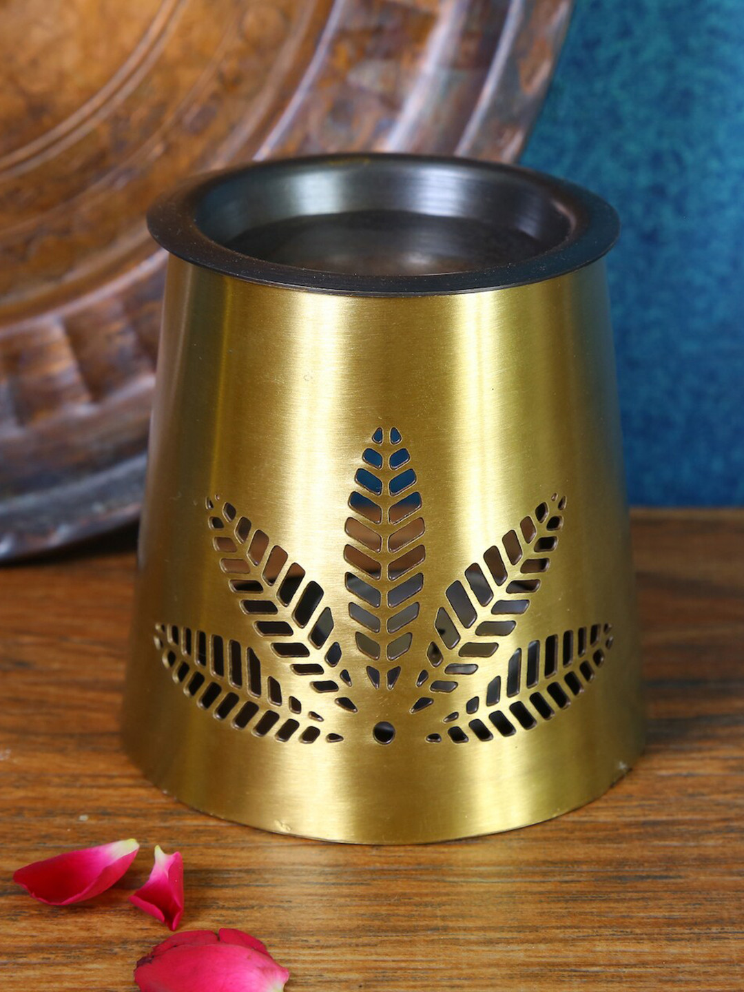 Buy Nakshikathaa Gold Toned Brass Aroma Oil Diffusers - Aroma Oil ...