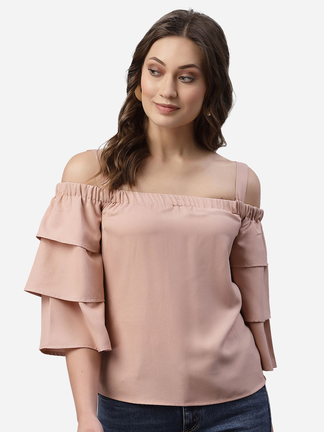Buy Selvia Women Peach Off Shoulder Neck Top - Tops for Women 18216670 ...
