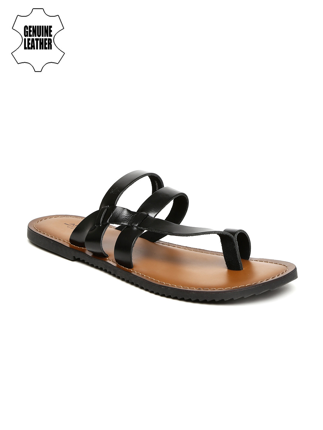 Buy Arrow Men Black Genuine Leather Sandals - Sandals for Men 1822370 ...