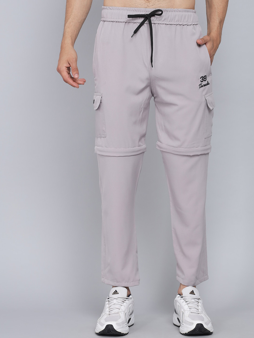Buy 39 THREADS Men Grey Solid Convertible Track Pant - Track Pants for ...