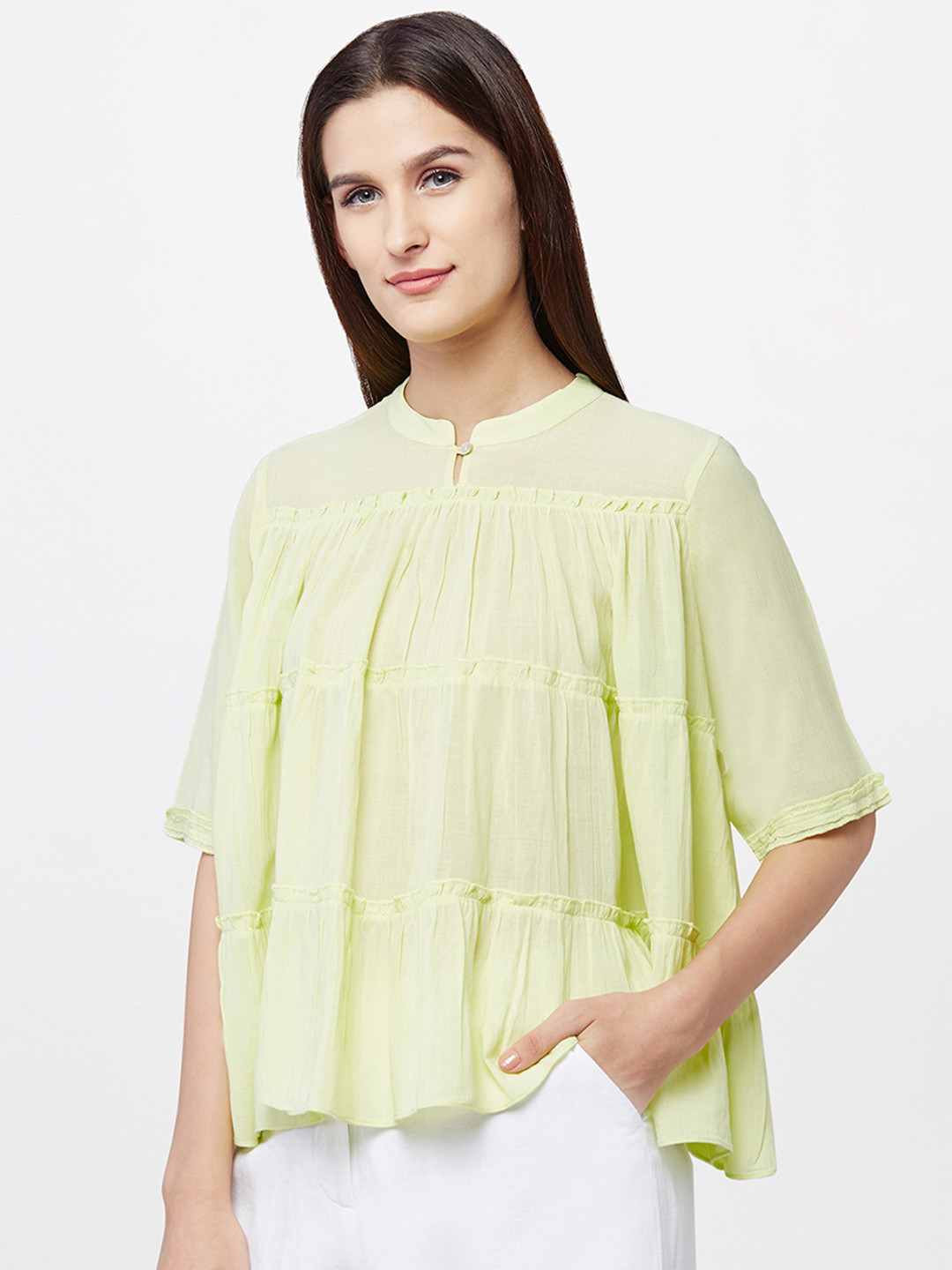 Buy AND Lime Green Solid Top - Tops for Women 1822869 | Myntra