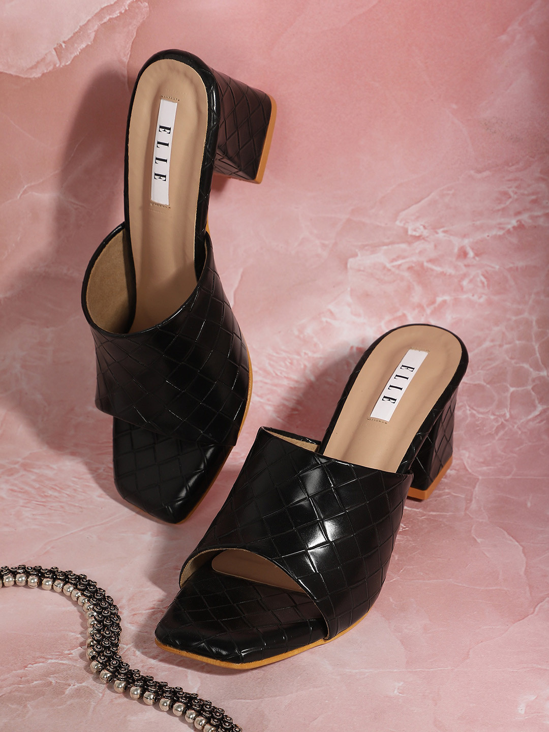 Buy ELLE Women Black Block Mules - Heels for Women 18231070 | Myntra