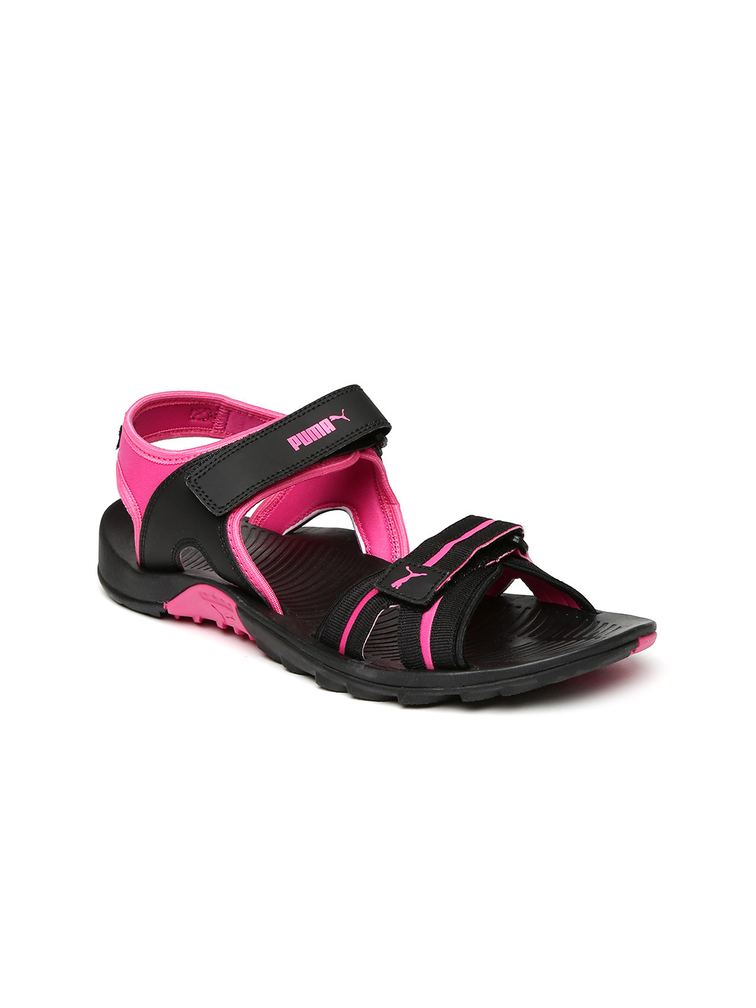 Buy Puma Women Black & Pink Comfy DP Sports Sandals - Sandals for Women ...