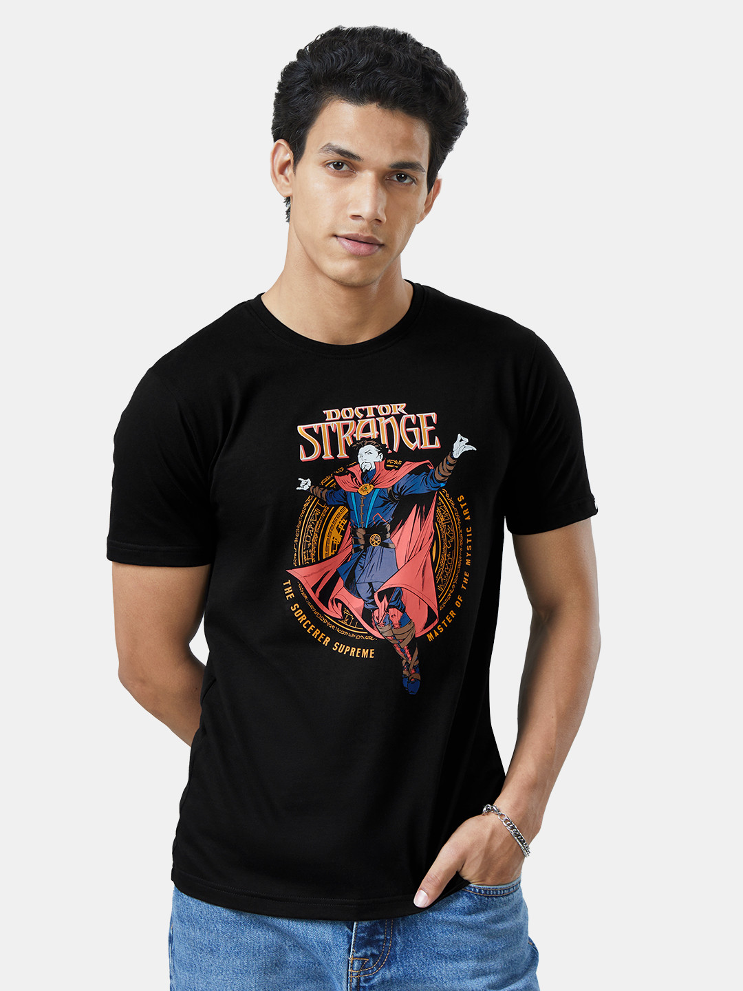 Buy The Souled Store Men Black Typography Printed Extended Sleeves T ...