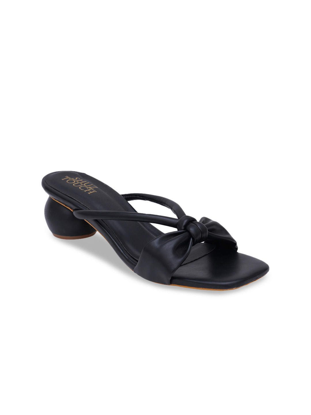 Buy SHUZ TOUCH Black Block Mules With Bows - Heels for Women 18233158 ...
