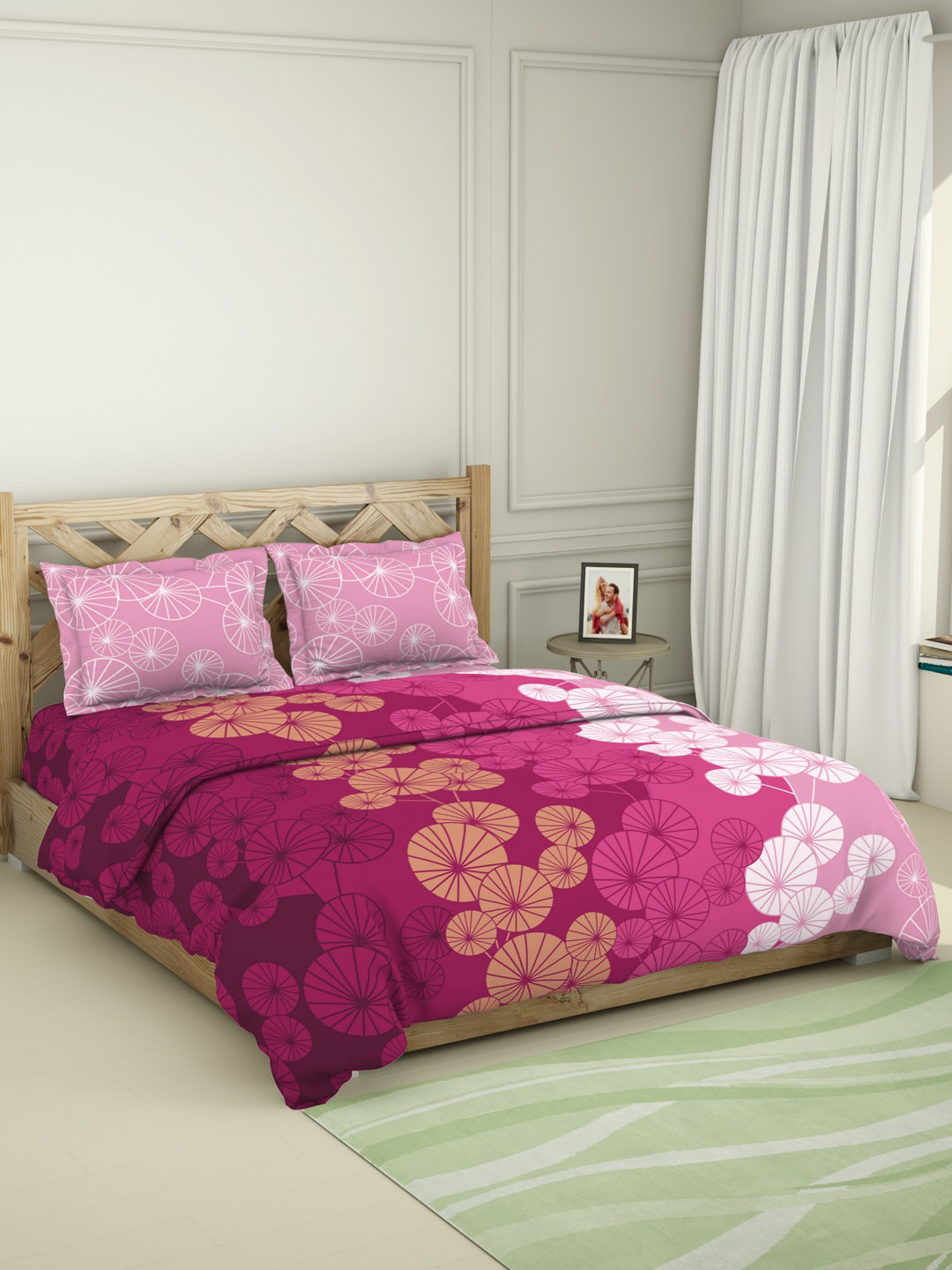 Buy SPACES Pink Printed Pure Cotton Double King Bedding Set Bedding buy-spaces-pink-printed-pure-cotton-double-king-bedding-set-bedding