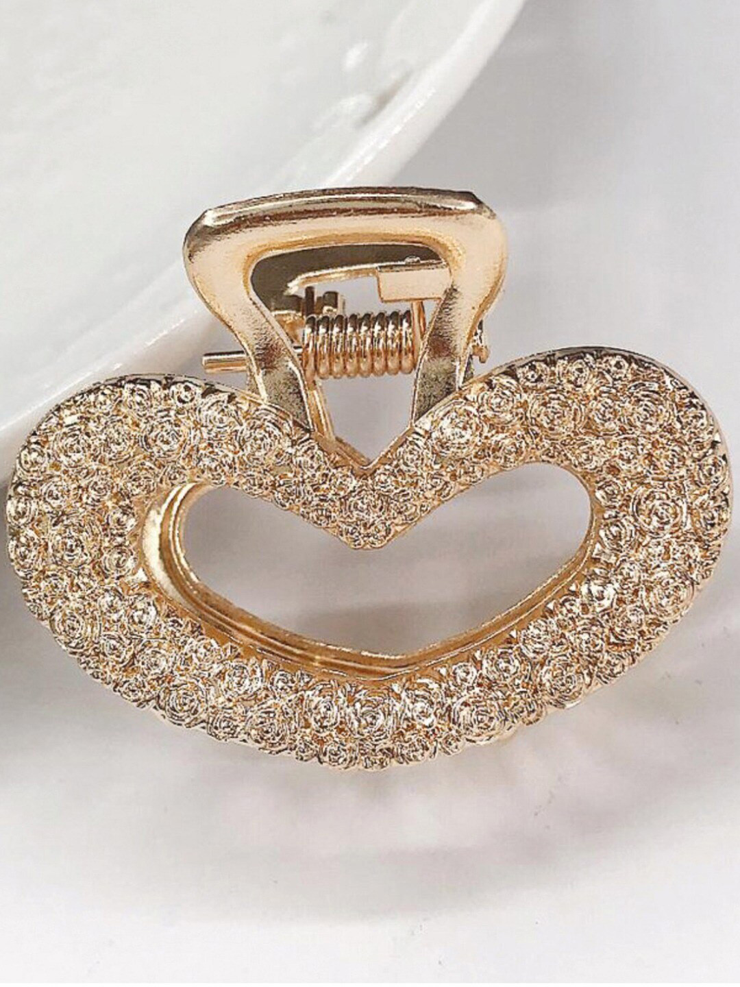 Buy OOMPH Women Set Of 2 Gold Toned Embellished Claw Clip - Hair ...