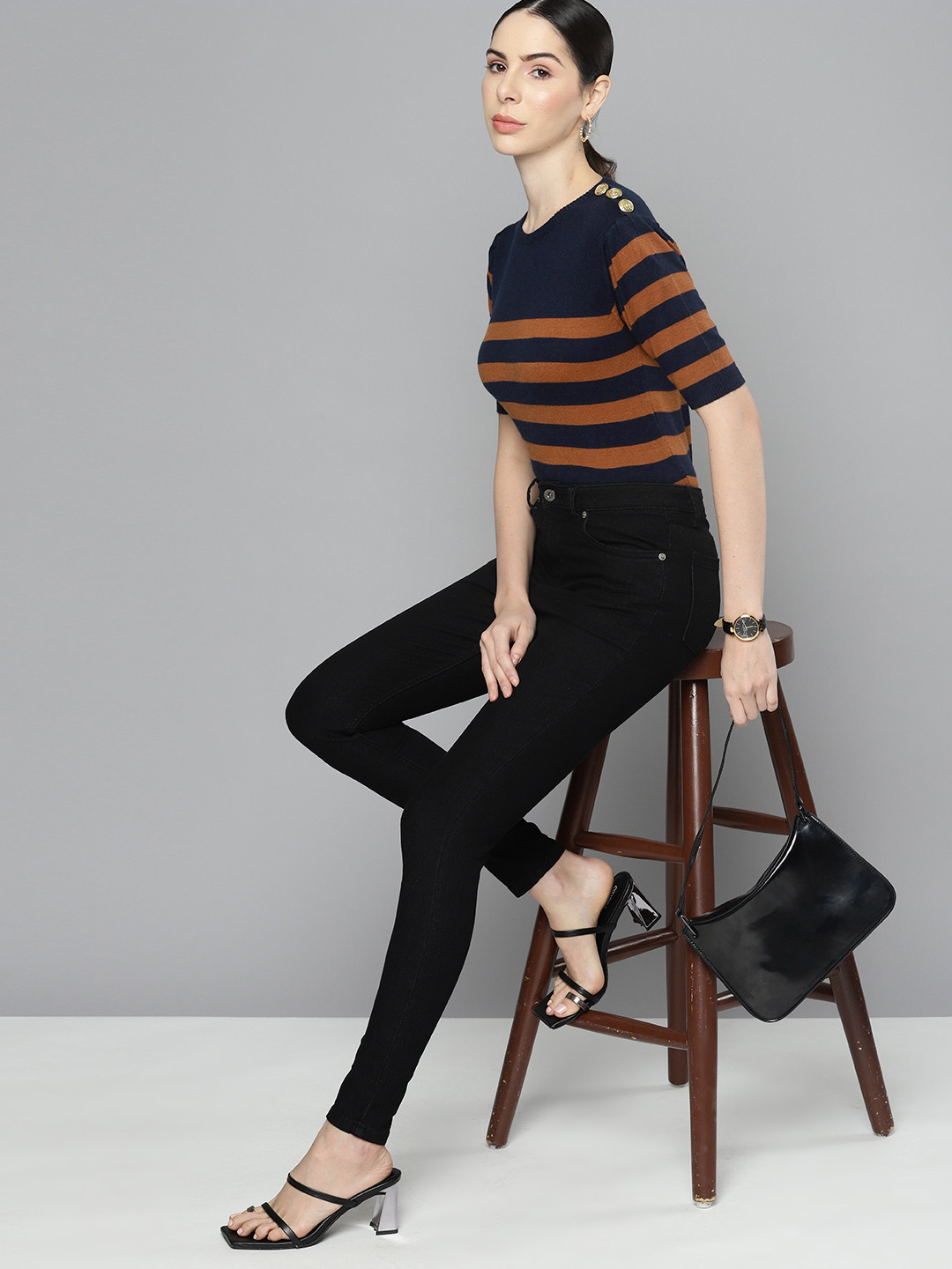 Buy Chemistry Striped Studded Top - Tops for Women 18233984 | Myntra