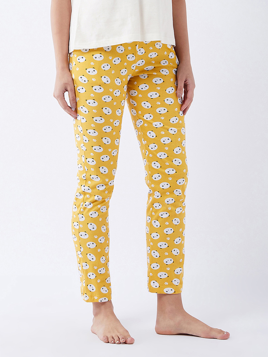 Buy Miss Chase Women Panda Printed Pure Cotton Pyjama - Lounge Pants ...