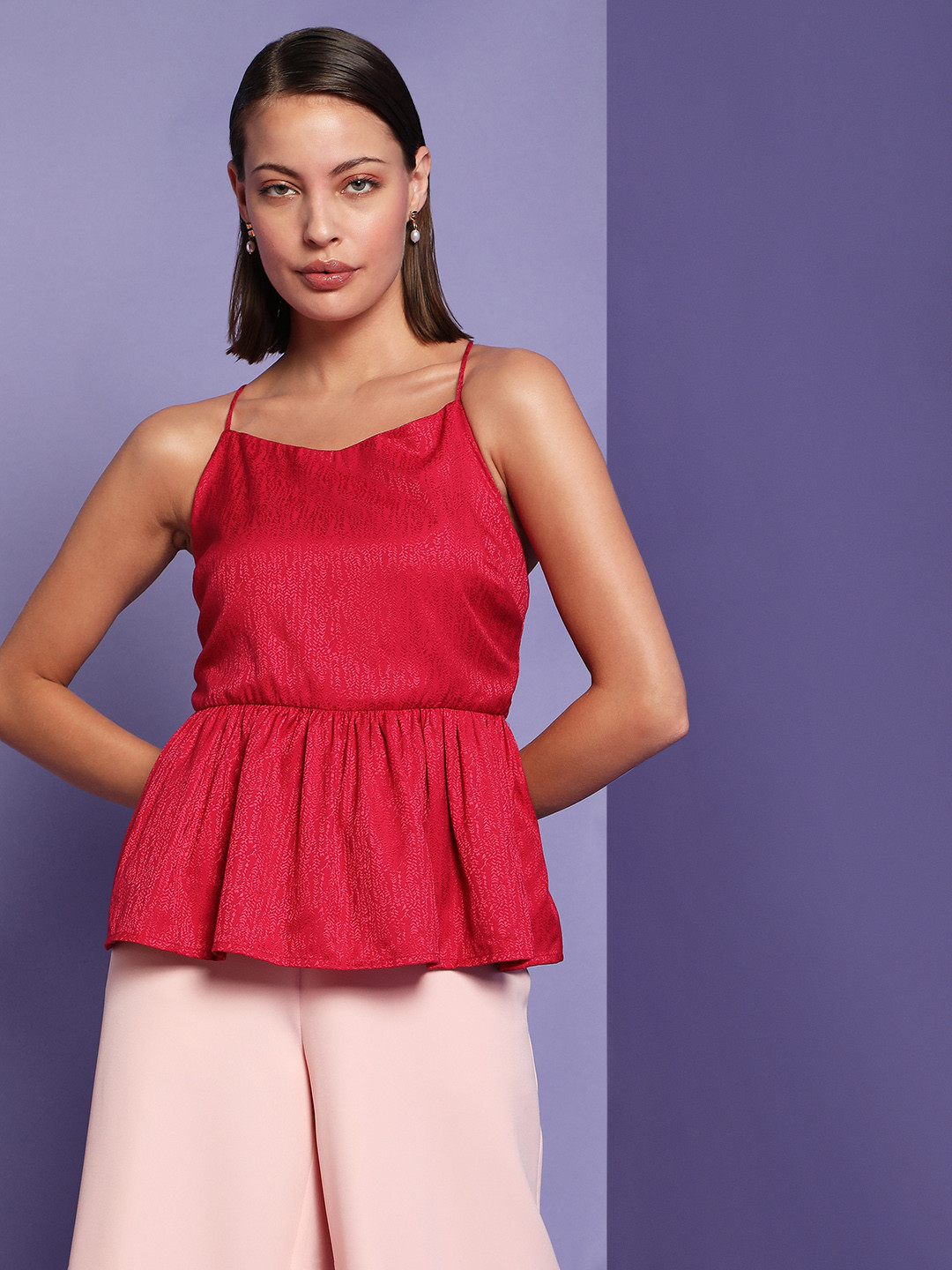 Buy Vero Moda Marquee Collection Red Shoulder Straps A Line Top - Tops ...