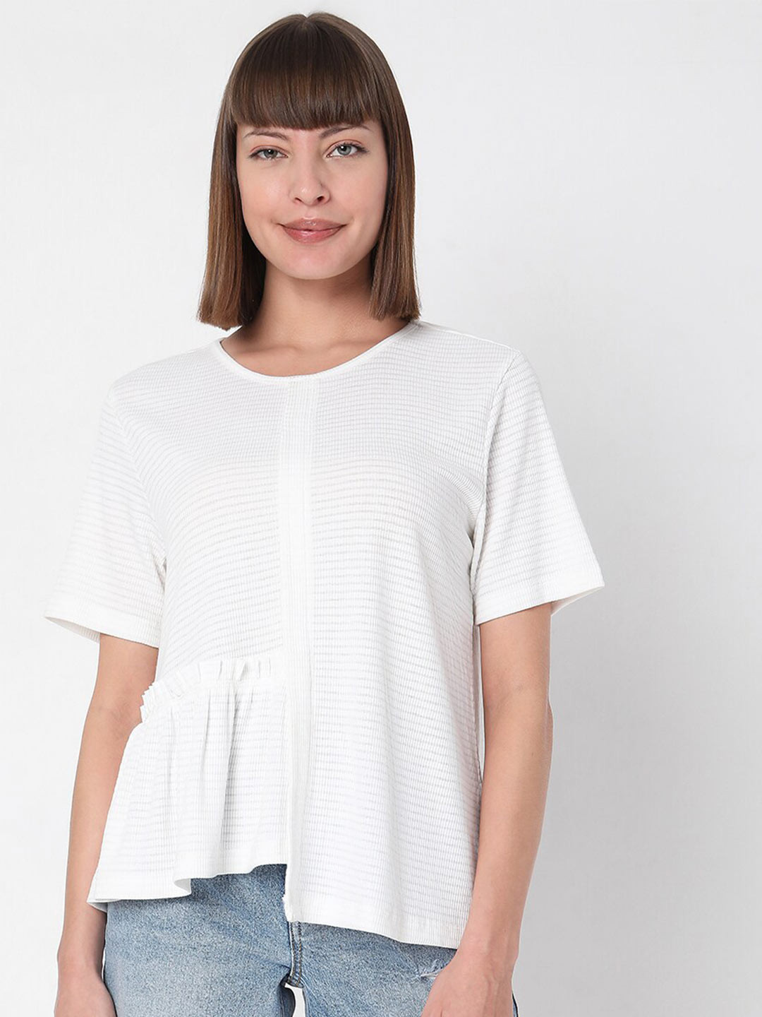 Buy Vero Moda Women White Solid Top - Tops for Women 18246282 | Myntra