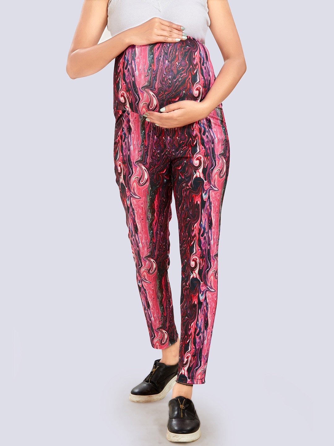 Buy Mom For Sure By Ketki Dalal Pink And Black Printed High Rise