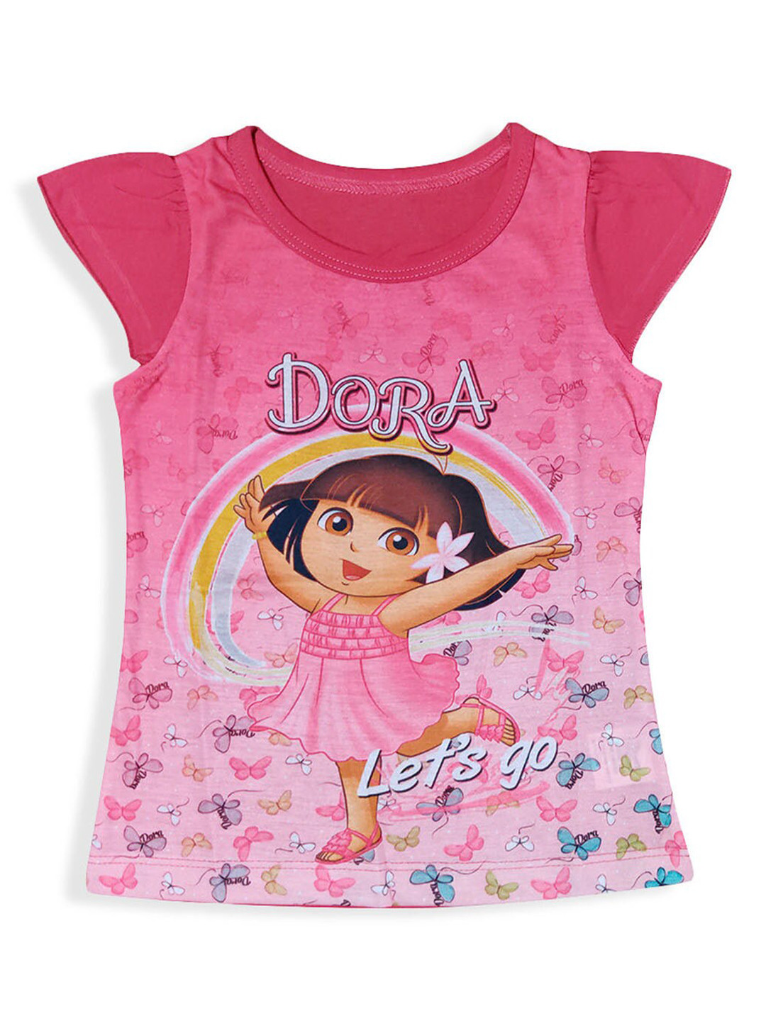 Buy Hopscotch Girls Pink Dora The Explorer Print T Shirt Dress ...