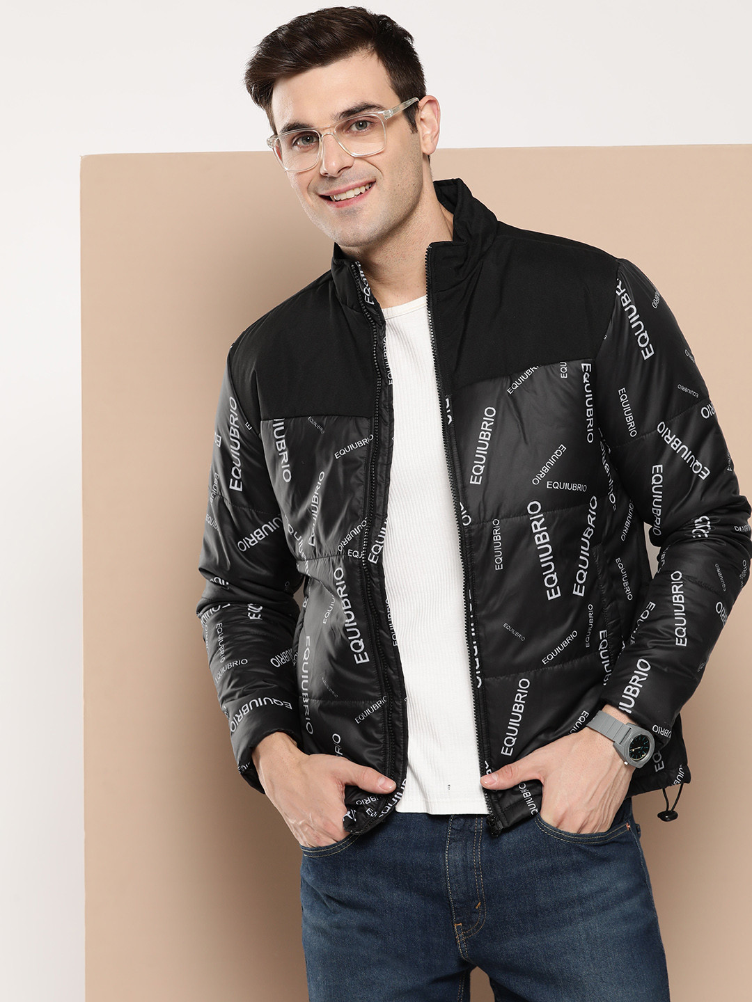 Buy HERE&NOW Typography Printed Padded Jacket - Jackets for Men ...