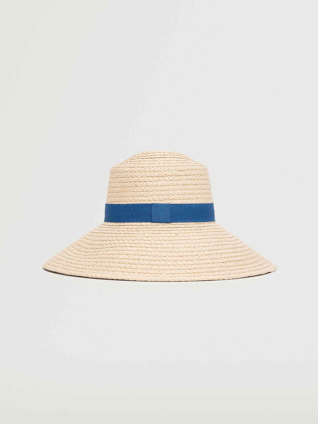 Buy MANGO Women Cream Coloured & Navy Blue Basket Woven Design Fedora ...