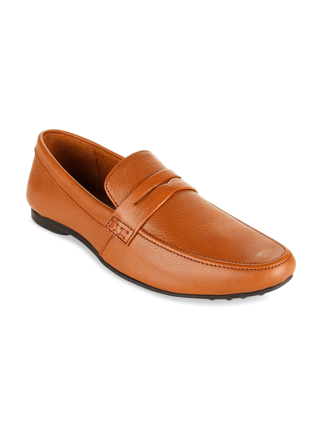 Buy Regal Men Tan Solid Formal Leather Loafers - Formal Shoes for Men ...