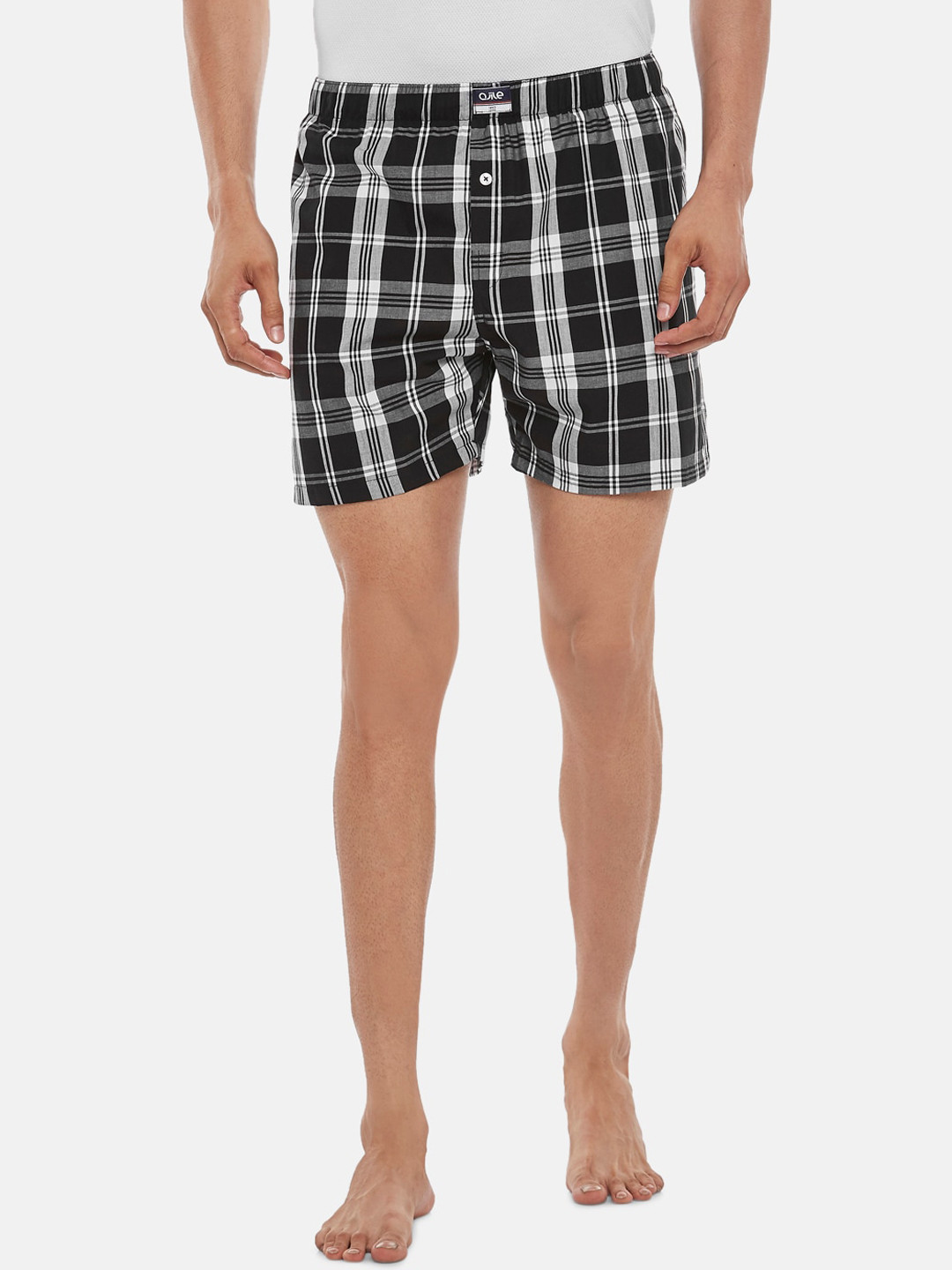 Buy Ajile By Pantaloons Men Black Checked Pure Cotton Boxers - Boxers ...