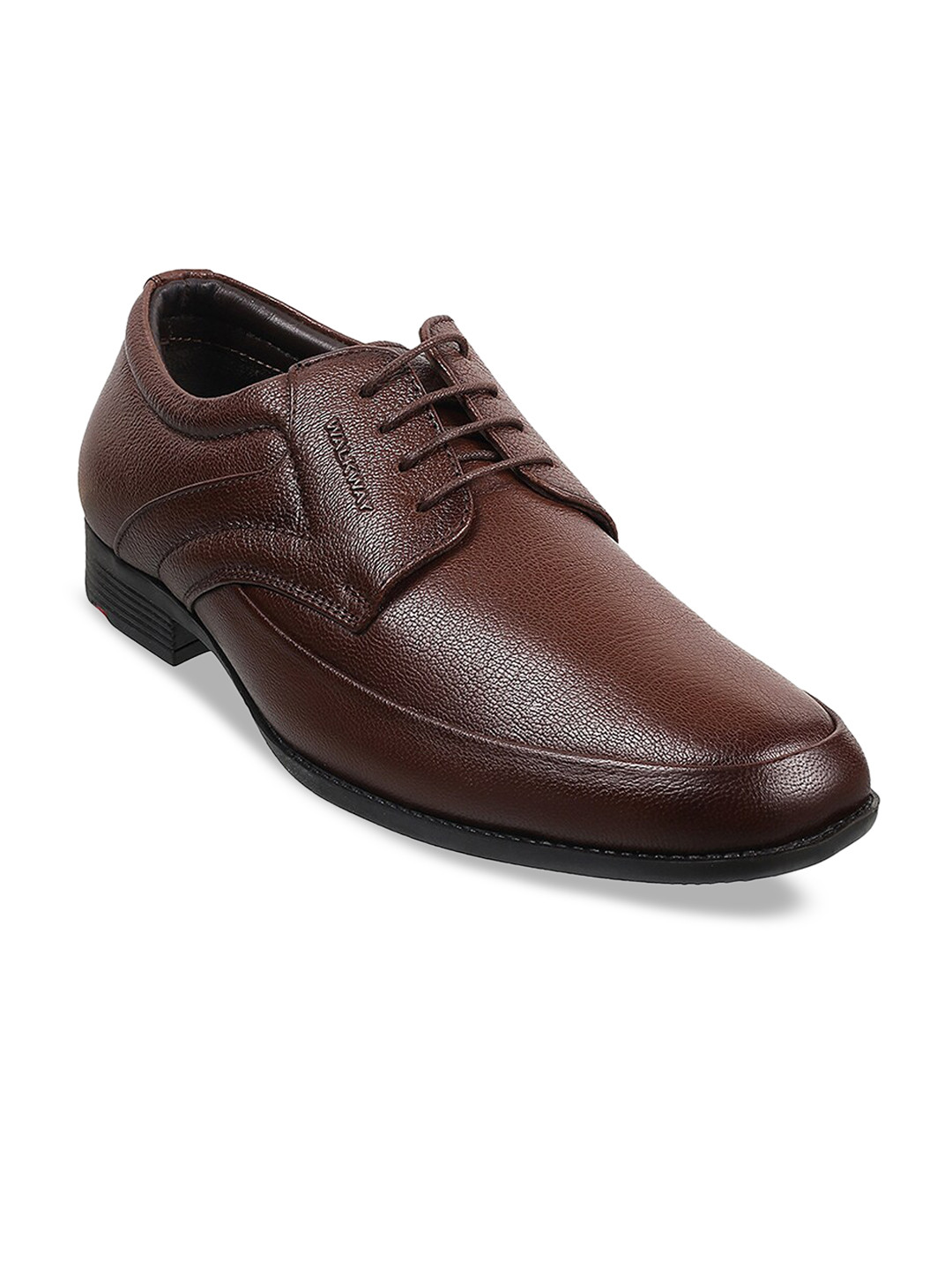 Buy WALKWAY By Metro Men Brown Solid Formal Derbys - Formal Shoes for ...