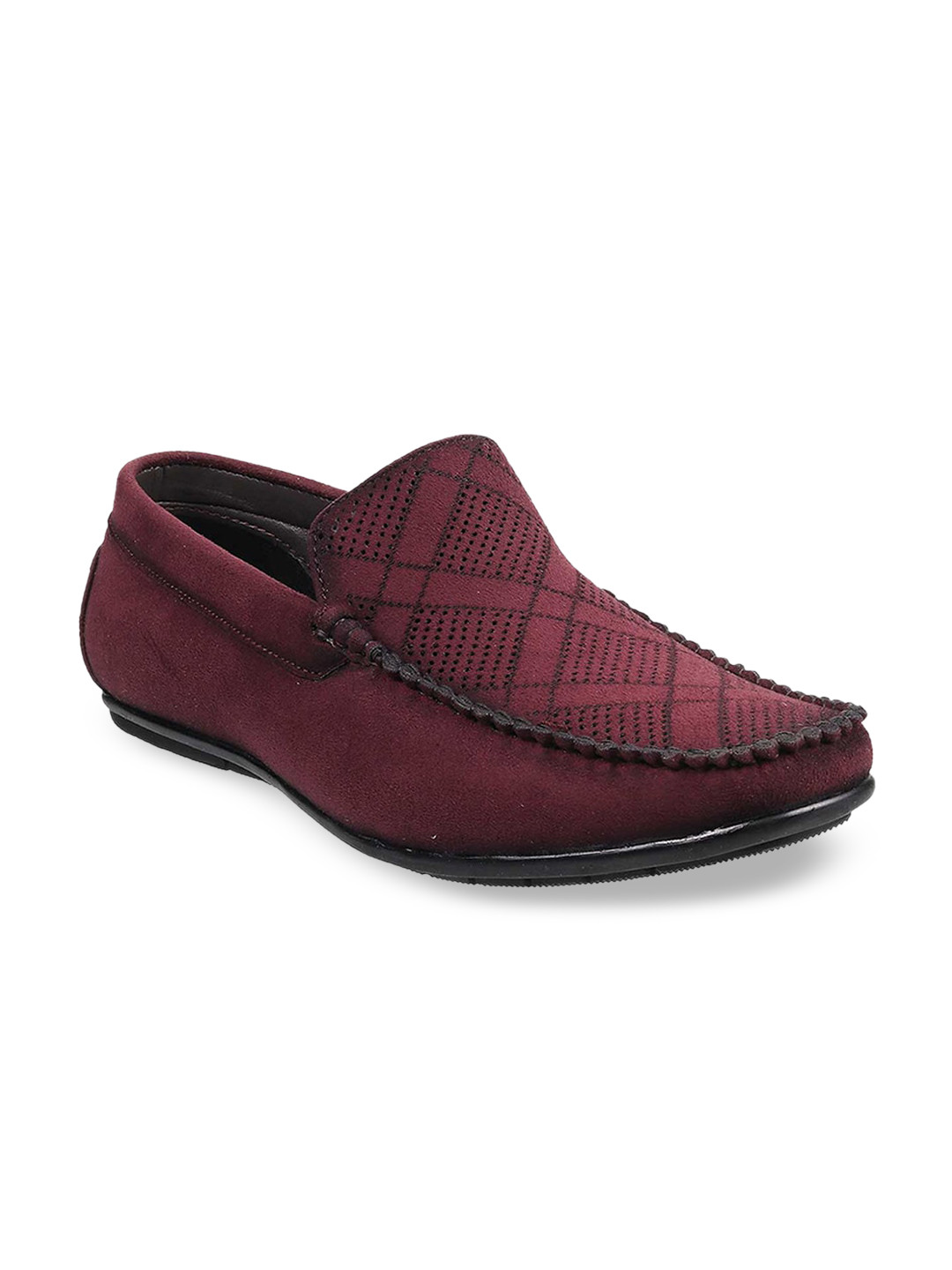 Buy WALKWAY By Metro Men Maroon Woven Design Loafers - Casual Shoes for ...