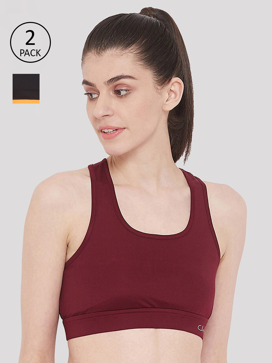 Buy Clovia Multicoloured Pack Of 2 Work Out Bra - Bra for Women ...