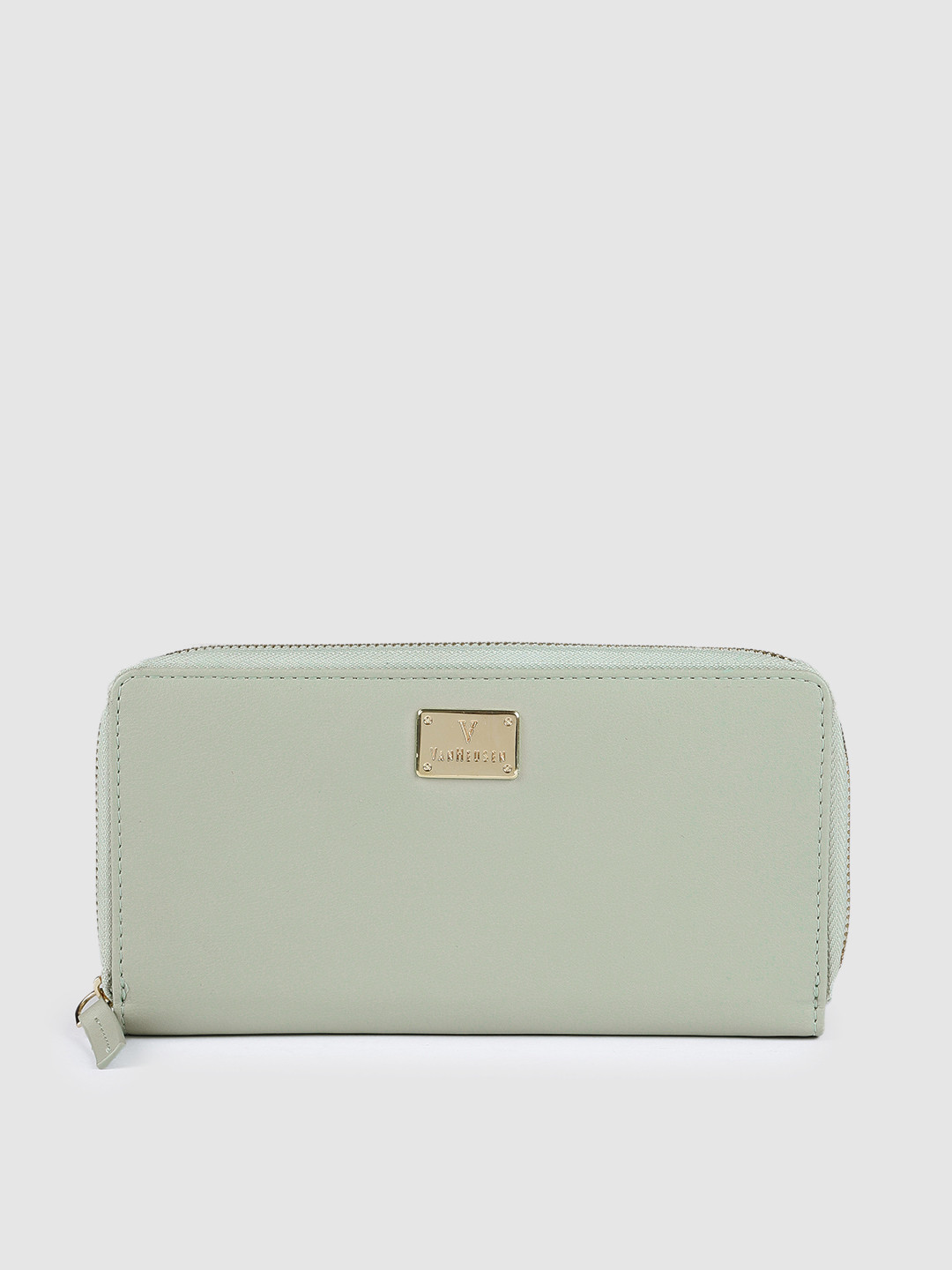 Buy Van Heusen Women Sea Green Solid Zip Around Wallet - Wallets for ...