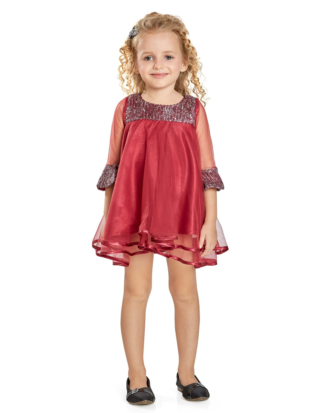 Buy Peppermint Red Net Dress - Dresses for Girls 18286034 | Myntra