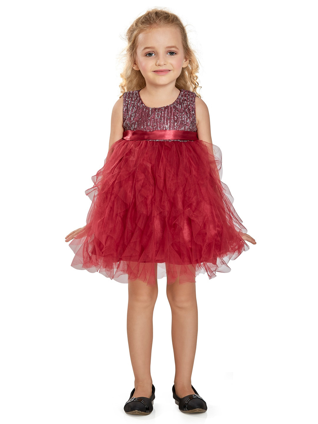 Buy Peppermint Red Embellished Dress - Dresses for Girls 18286038 | Myntra