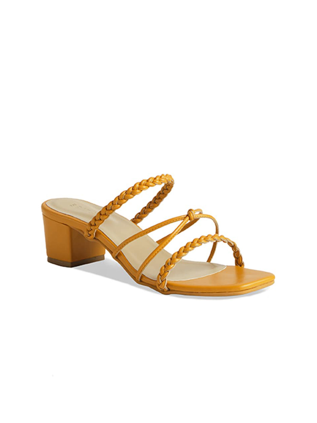 Buy ERIDANI Mustard Block Sandals - Heels for Women 18287424 | Myntra