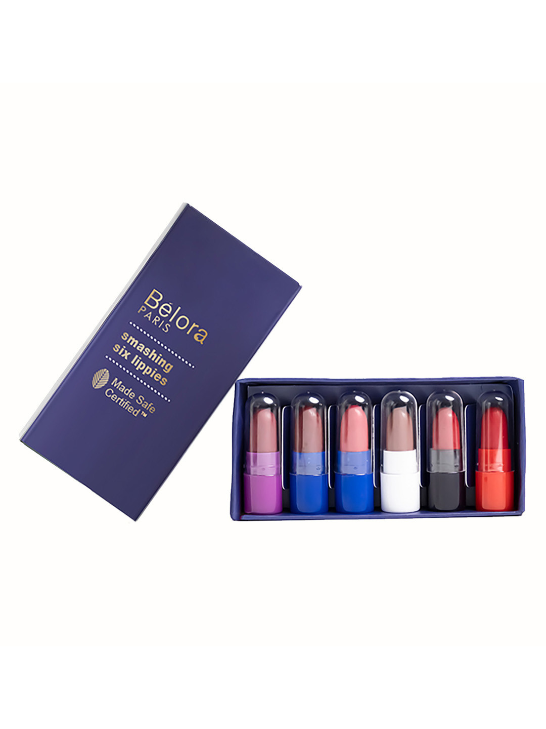 Buy Belora Set Of 6 Matte Finish Sexy Six Sustainable Lippies 7.2 Gm ...