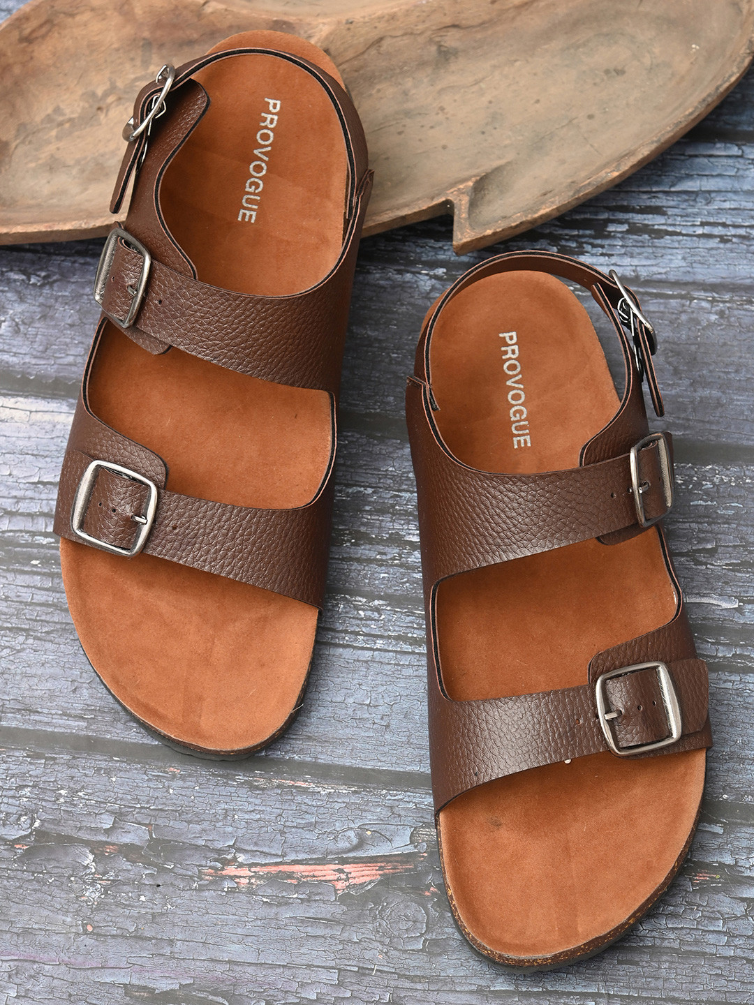 Buy Provogue Men Brown Comfort Sandals - Sandals for Men 18293794 | Myntra