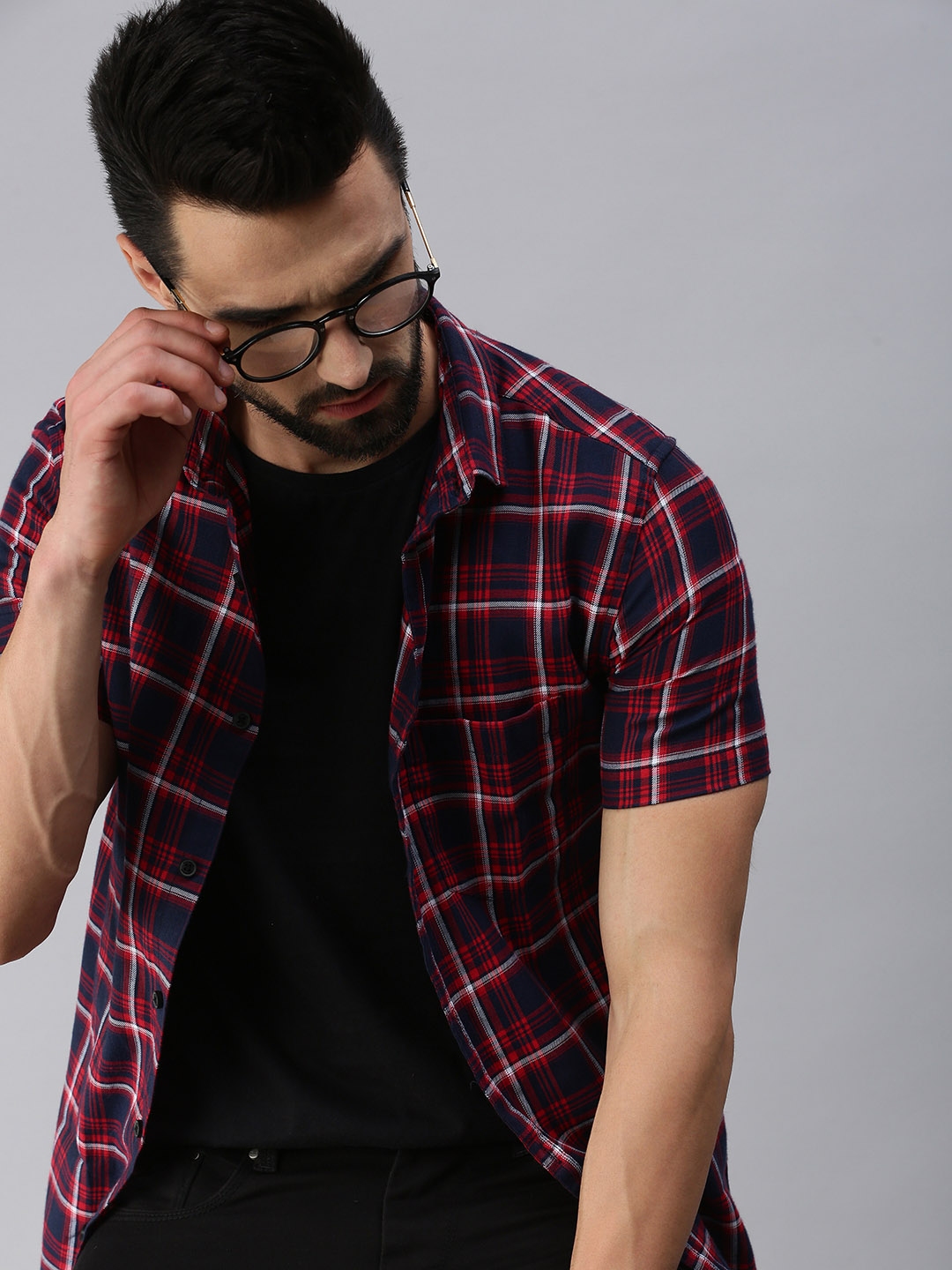 Buy Showoff Men Red Premium Slim Fit Tartan Checks Checked Casual Shirt