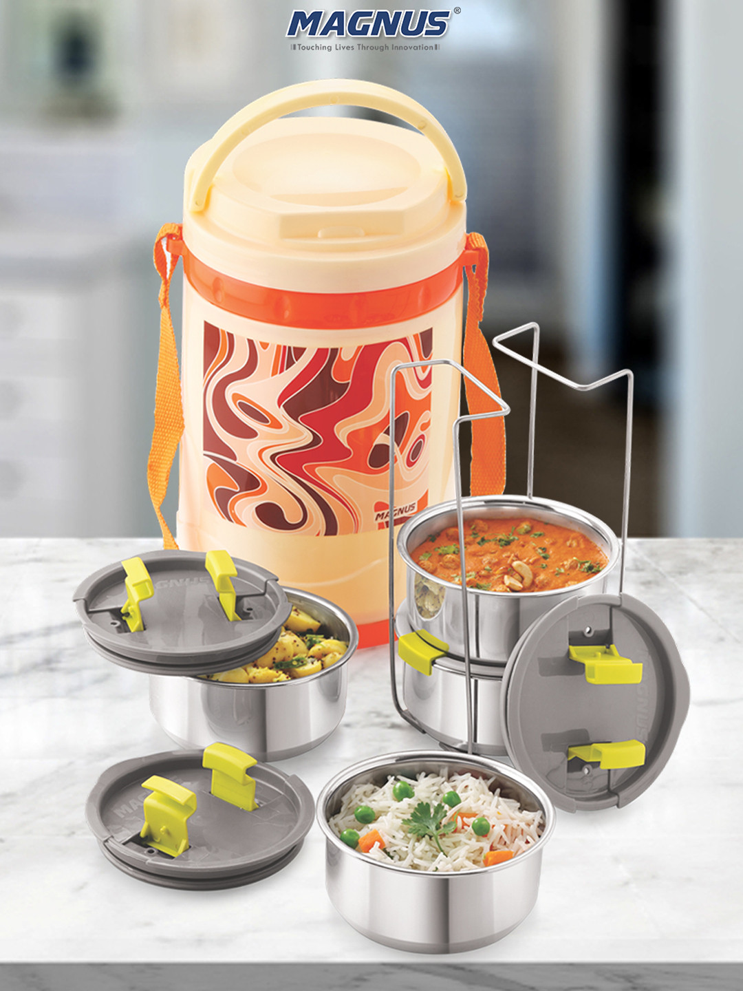 Buy MAGNUS Orange Printed Pride 4 Deluxe Insulated Stainless Steel ...