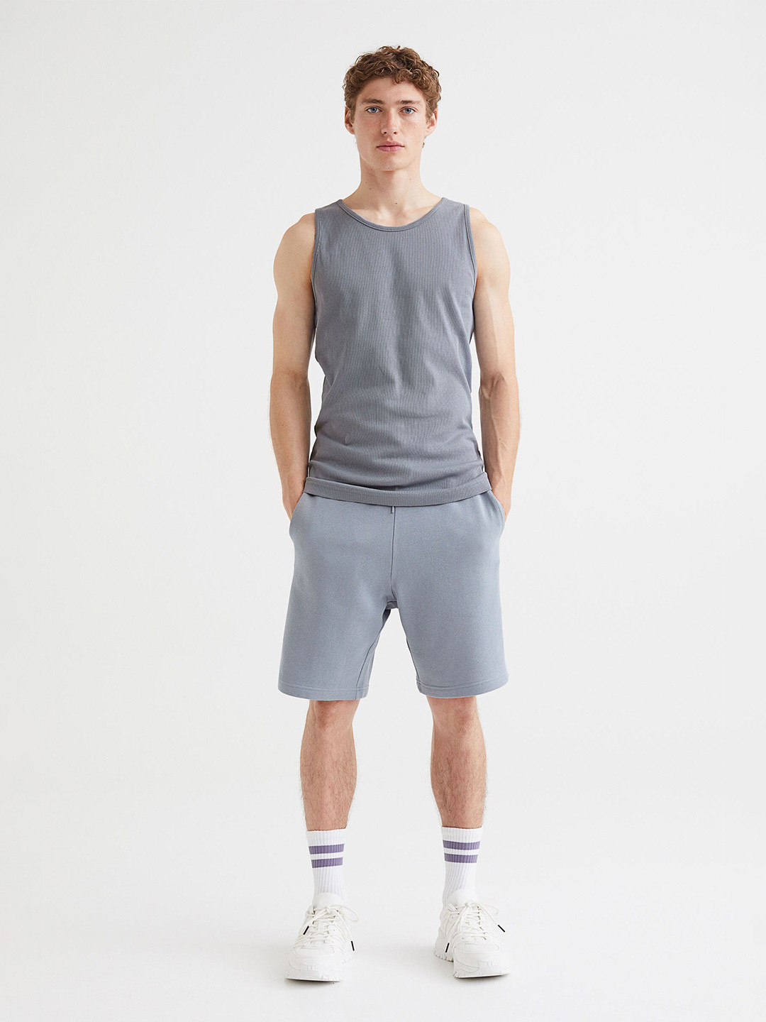 Buy H&M Grey Ribbed Vest Top - Tshirts for Men 18302410 | Myntra