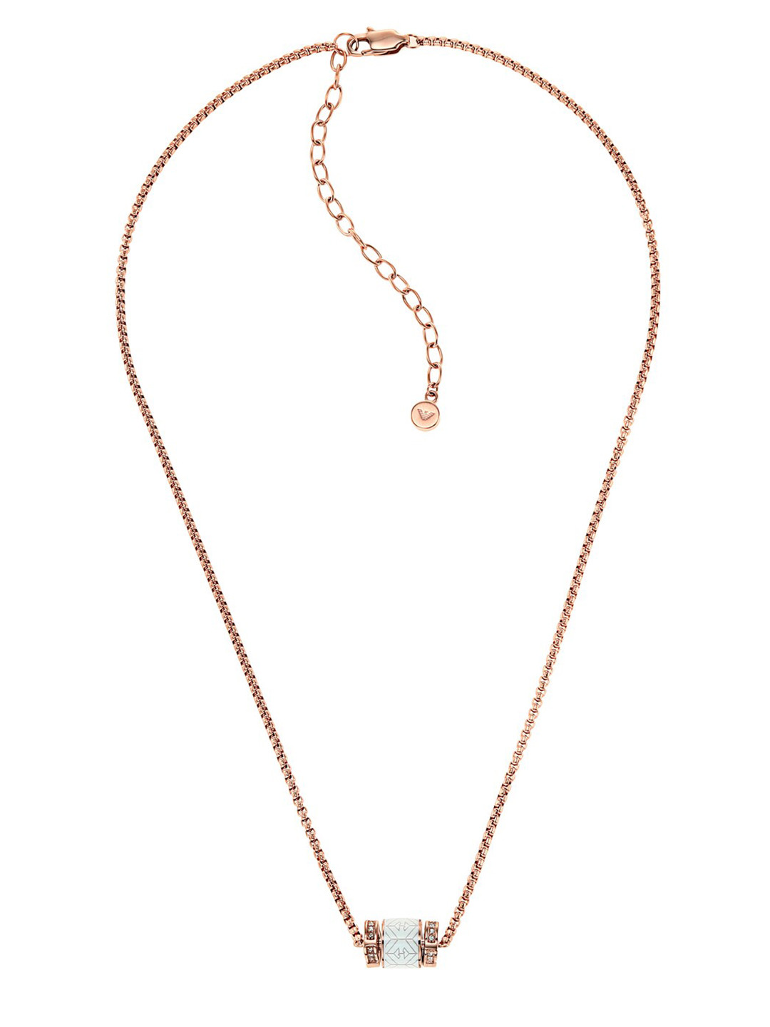 Buy Emporio Armani Rose Gold & White Rhodium Plated Chain - Necklace ...