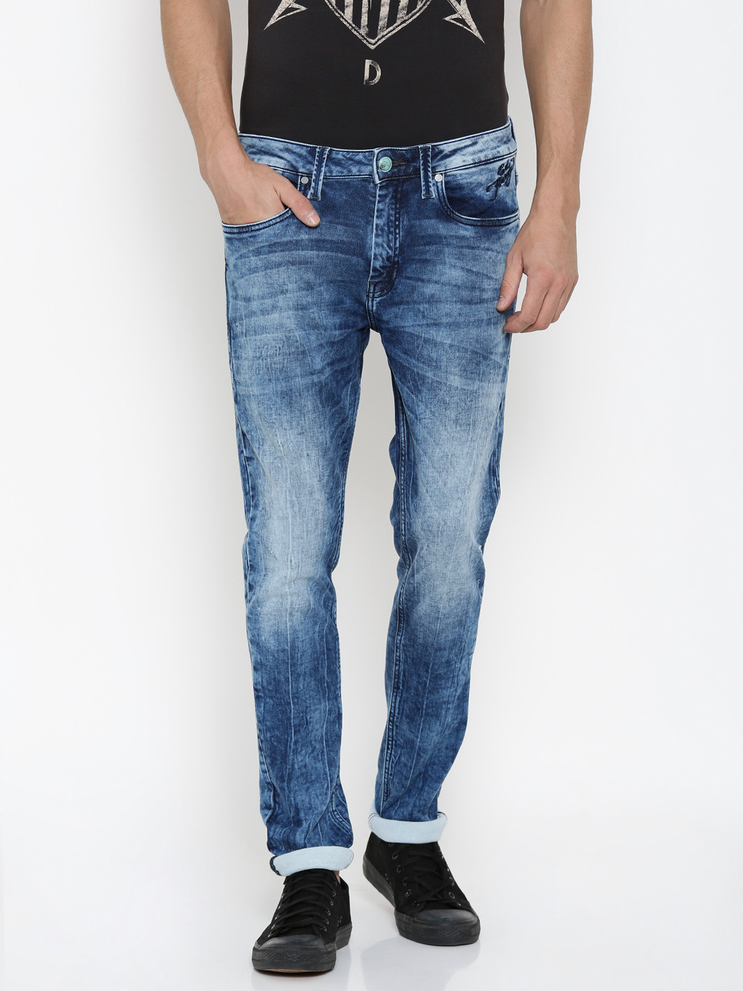 Buy Ed Hardy Men Blue Super Slim Fit Stretchable Jeans - Jeans for Men ...