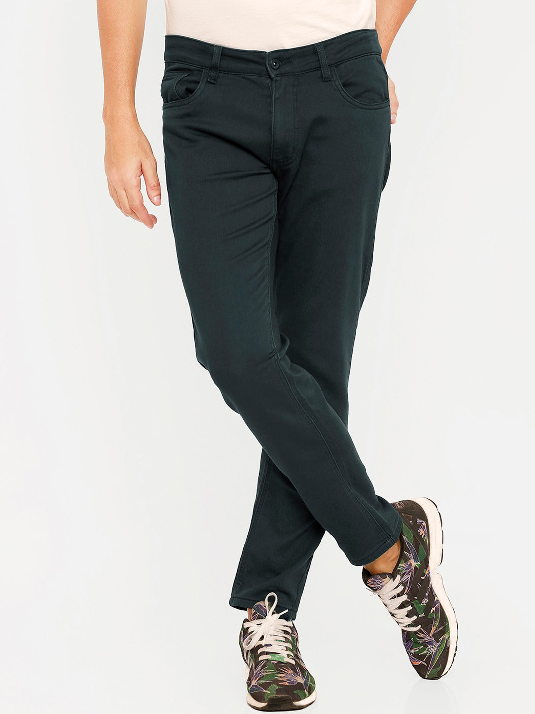 Buy Rex Straut Jeans Men Navy Blue Comfort Slim Fit Stretchable Jeans ...