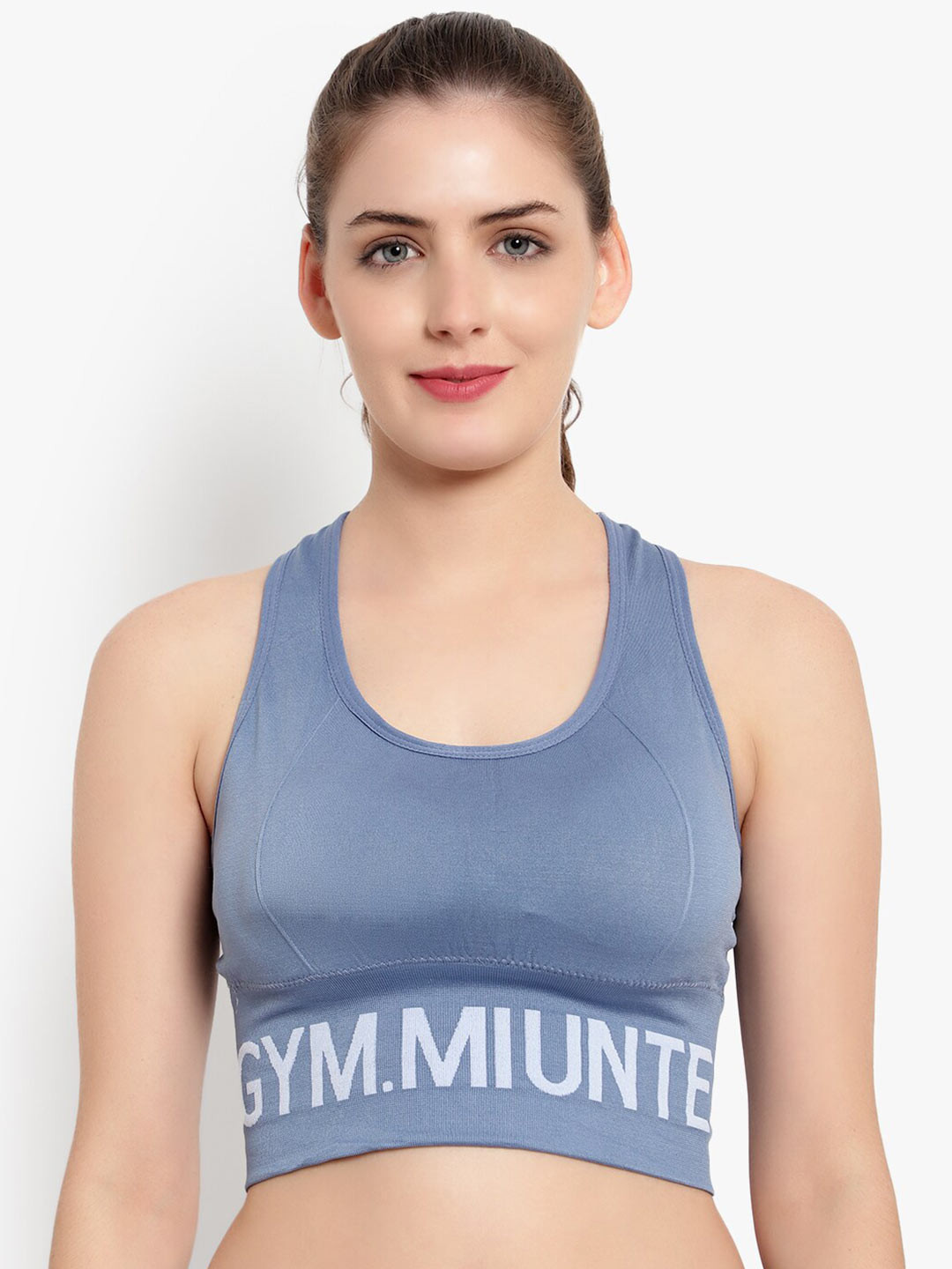 Buy BRACHY Blue & White Lightly Padded Workout Bra - Bra for Women ...