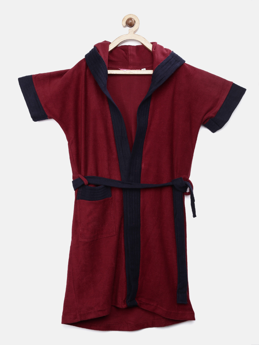 Buy Sand Dune Boys Maroon & Black Hooded Bath Robe - Bath Robe And ...