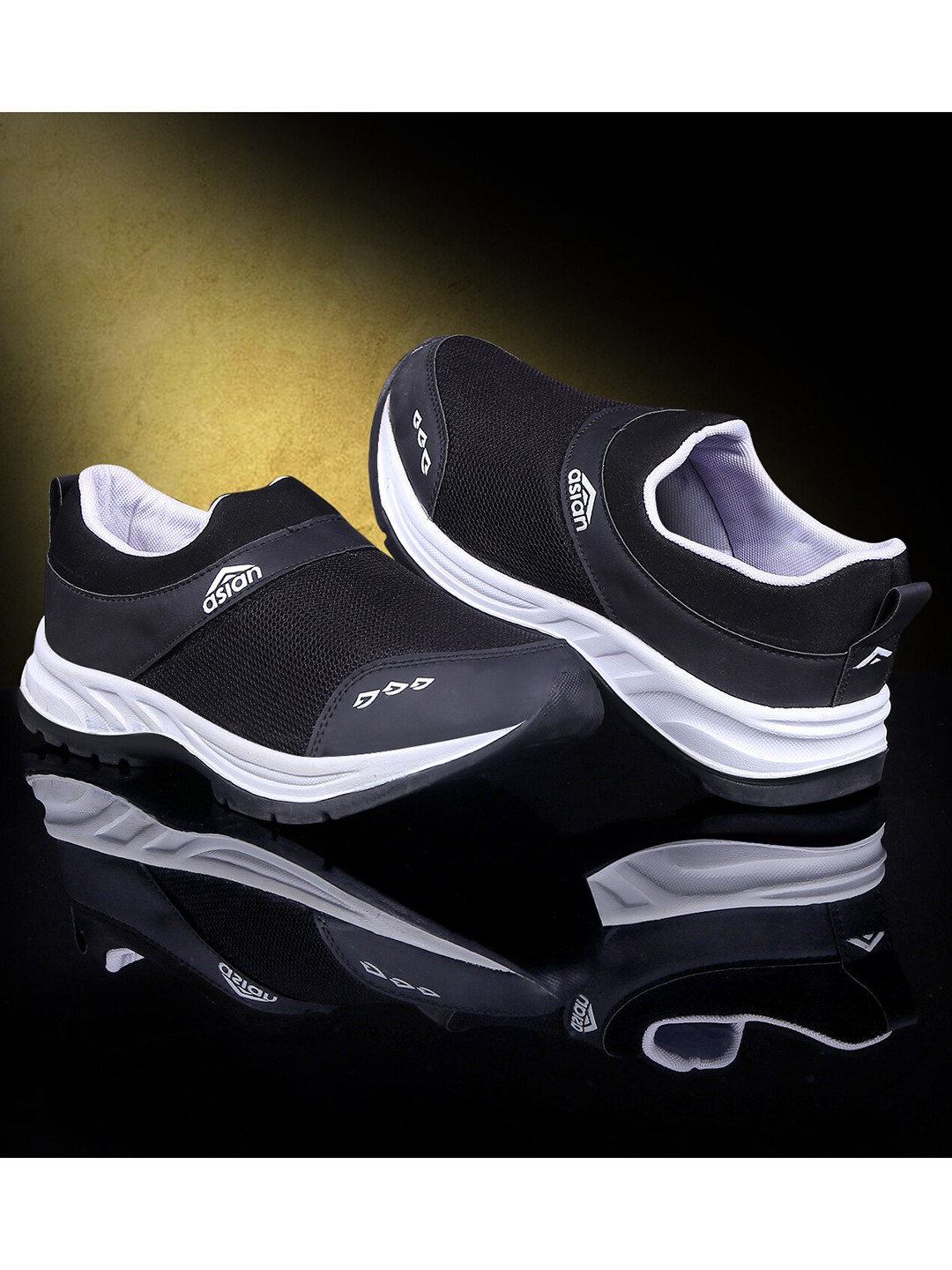 Buy ASIAN Men Black Colourblocked Slip On Sneakers - Casual Shoes for ...