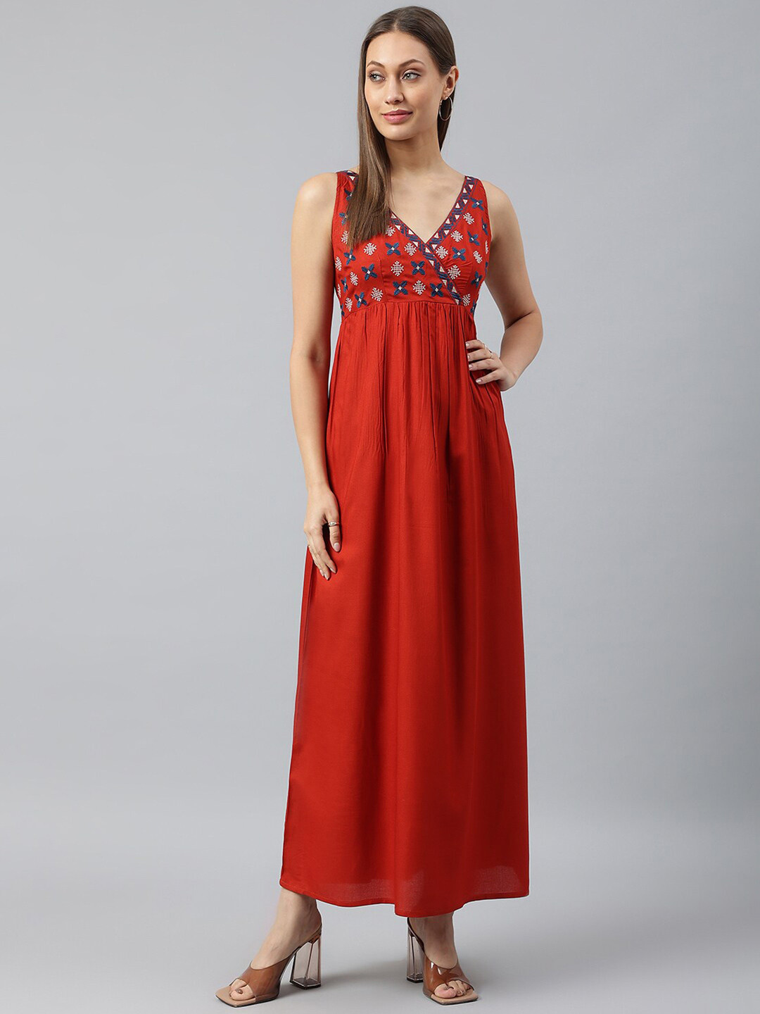 Buy Pinwheel Orange Maxi Dress - Dresses for Women 18312426 | Myntra