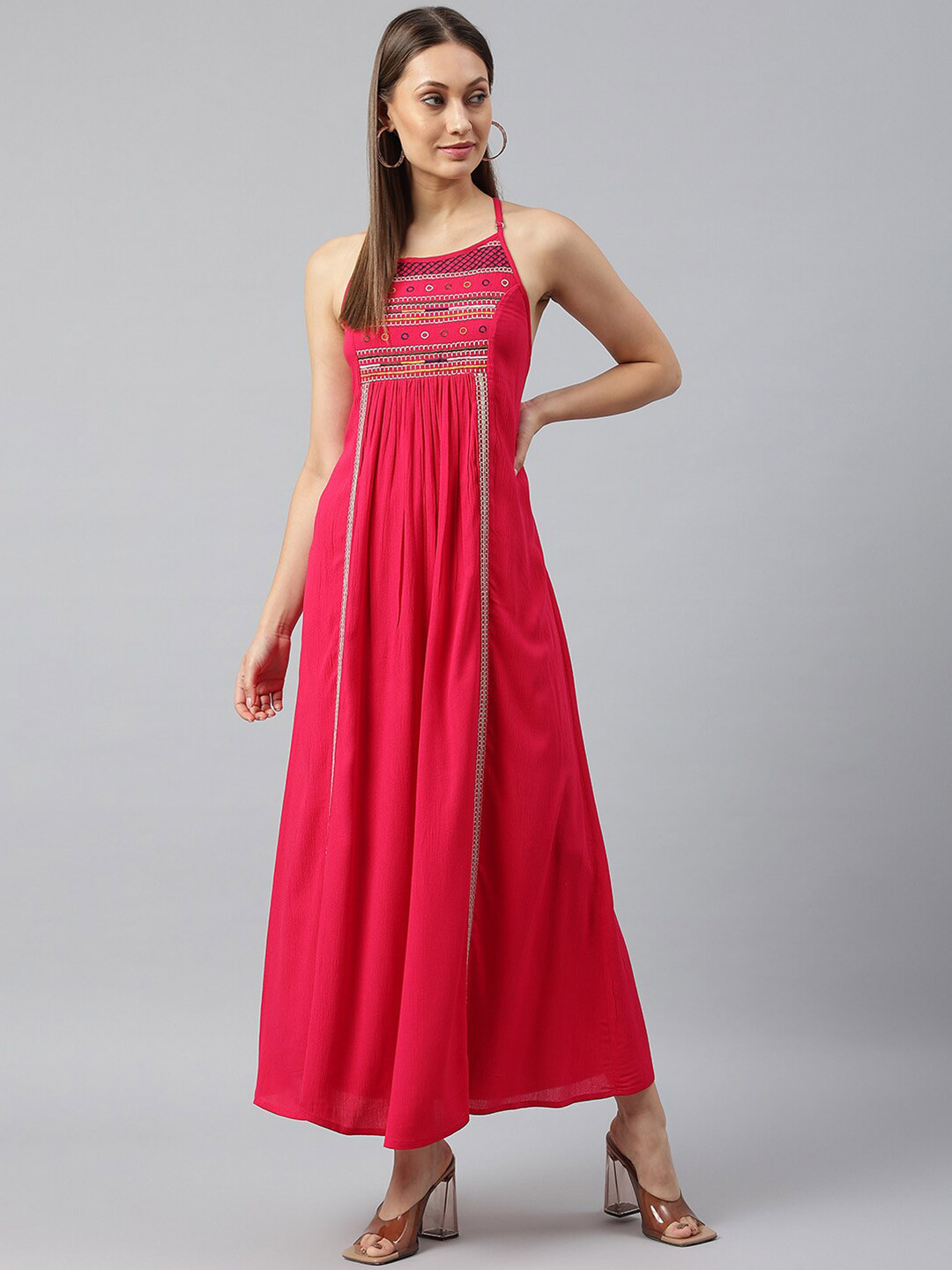 Buy Pinwheel Pink Maxi Dress - Dresses for Women 18312430 | Myntra