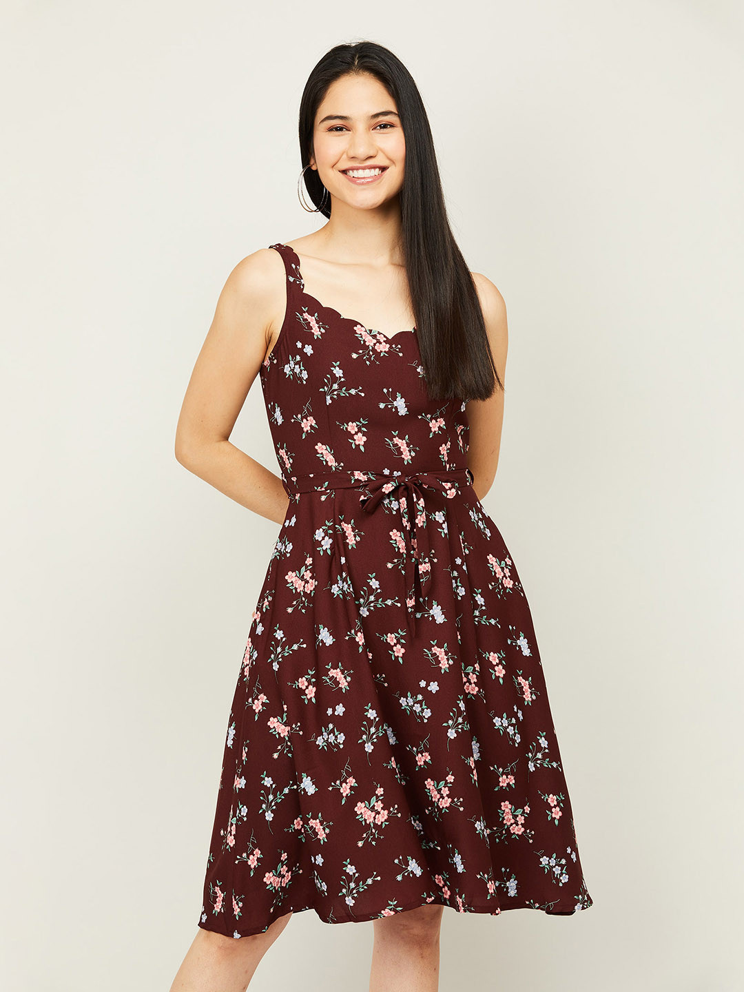 Buy CODE By Lifestyle Brown Floral Dress - Dresses for Women 18318882 ...