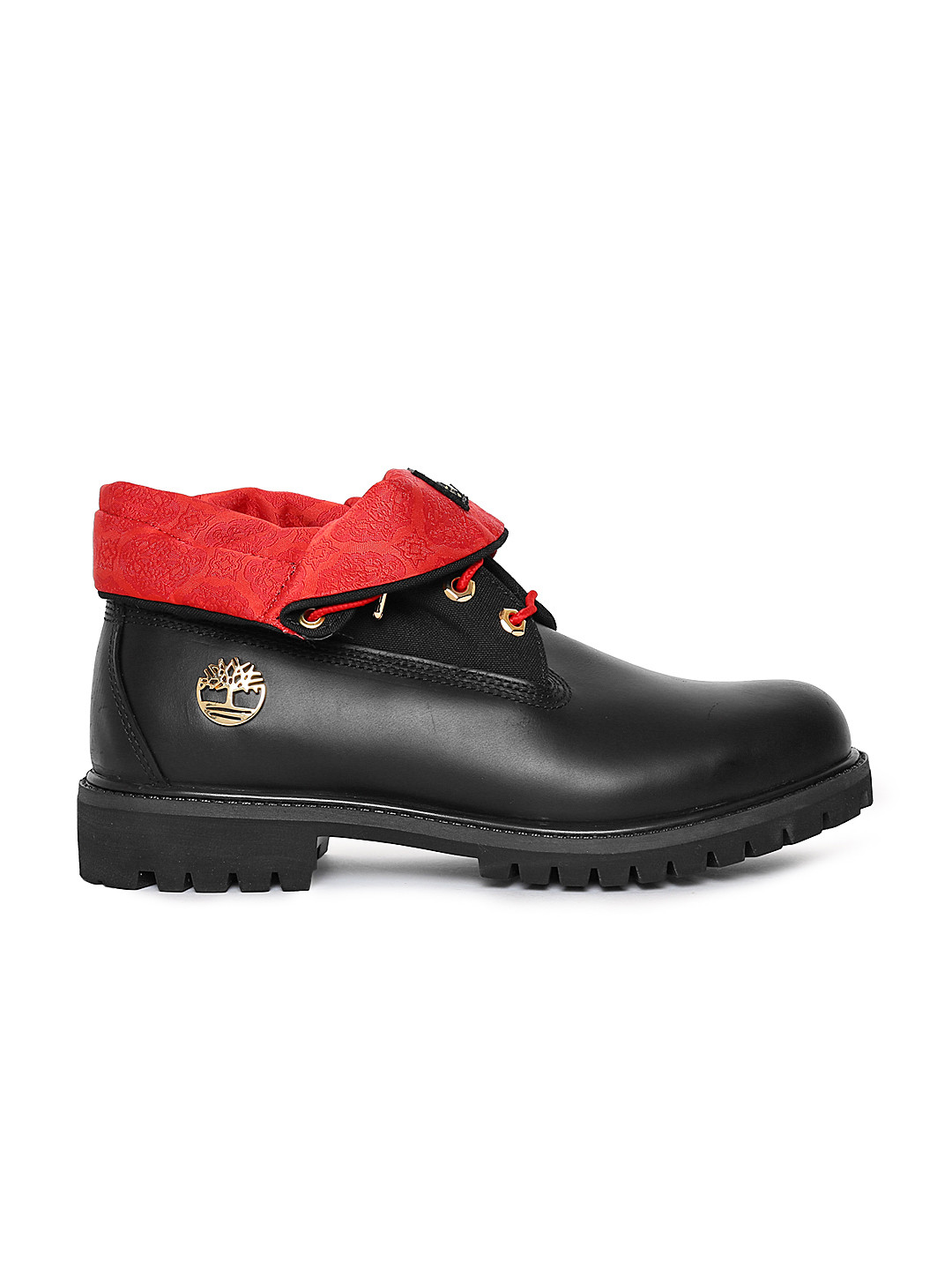 Buy Timberland Men Black & Red Colourblocked Mid Top Boots - Boots for ...