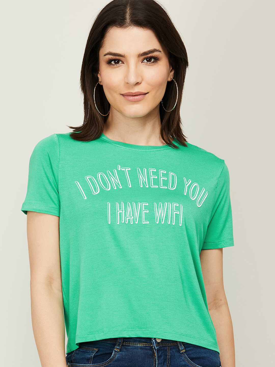 Buy Ginger By Lifestyle Green Print Top - Tops for Women 18320012 | Myntra